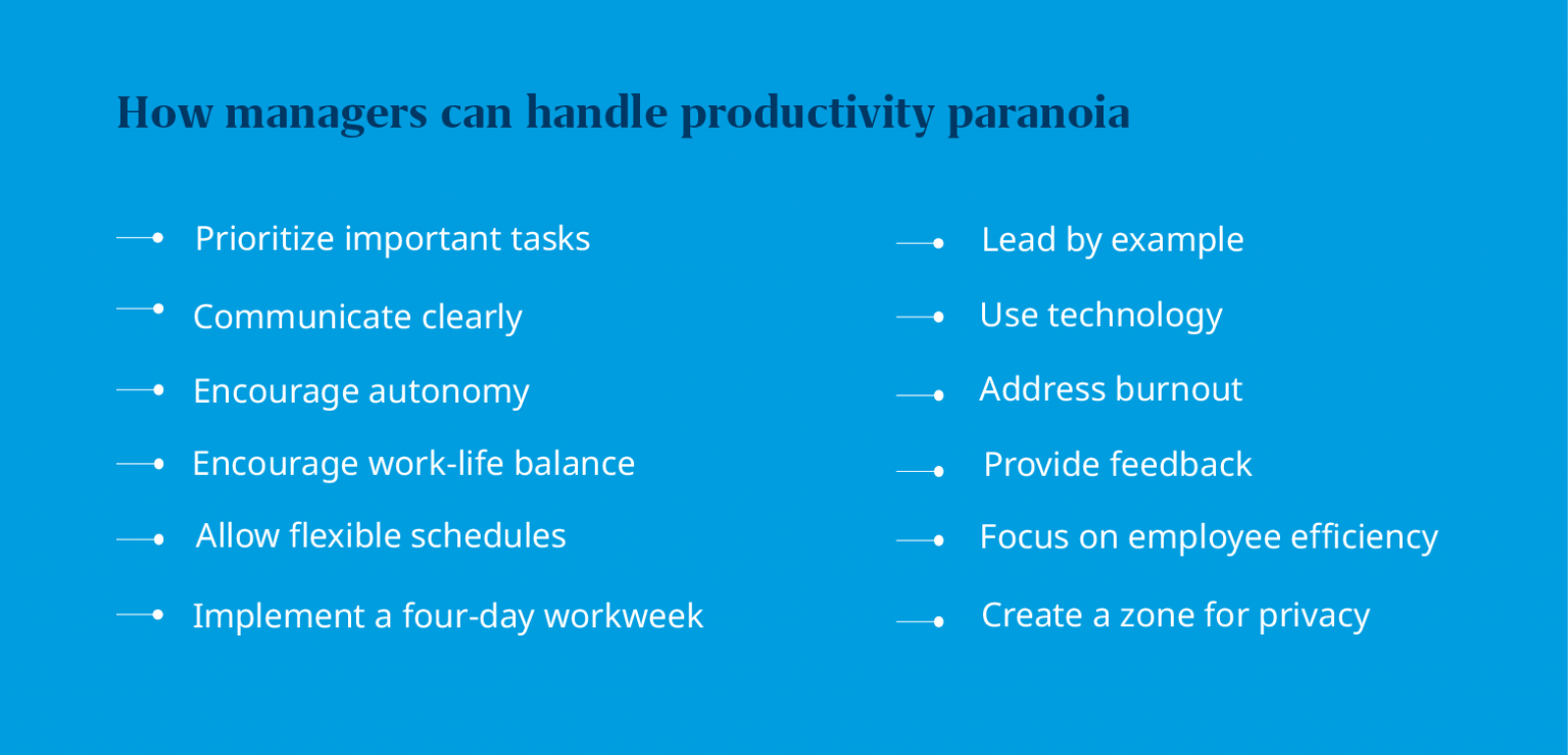 11 tips to manage productivity paranoia in the workplace